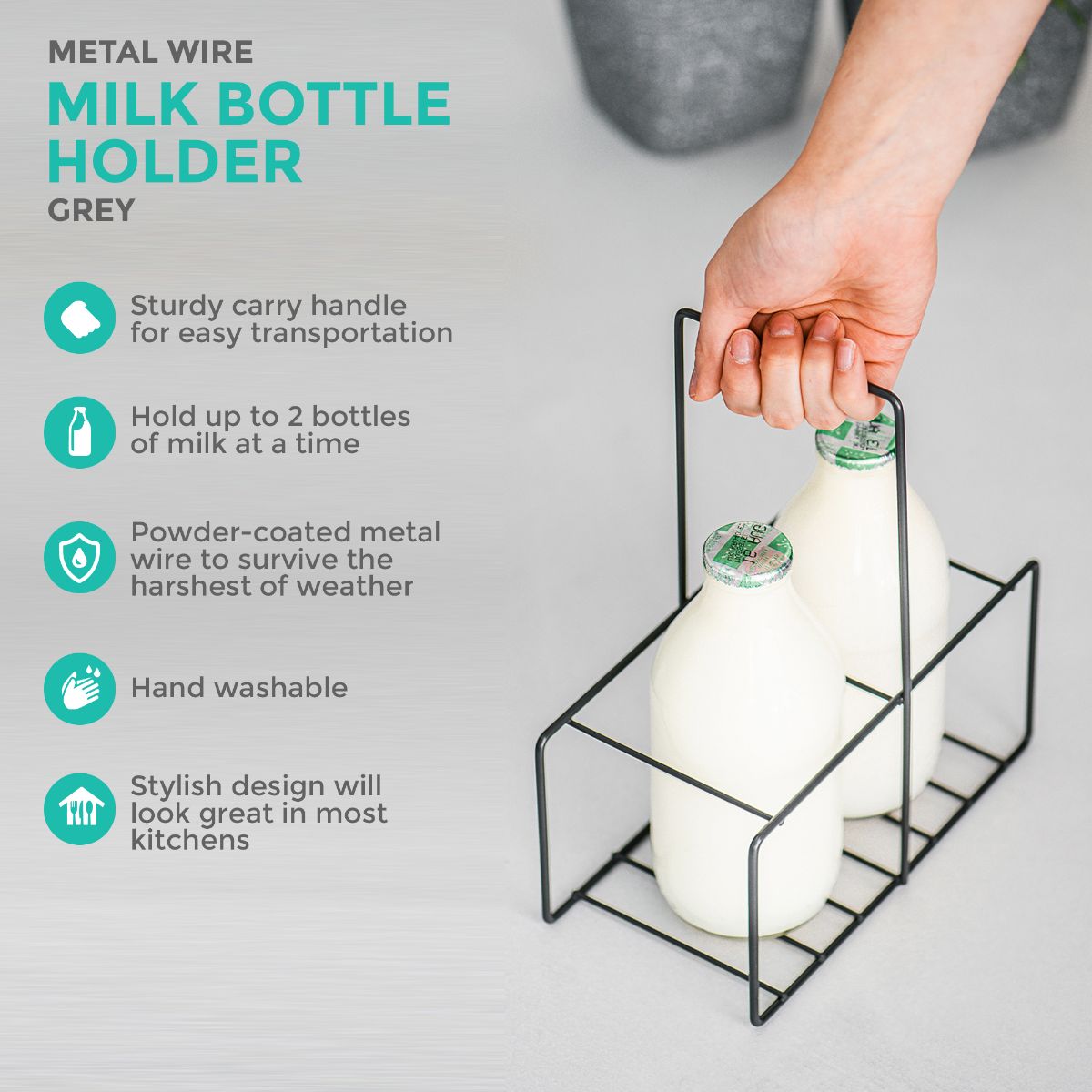 2 Milk Bottle Holder Tidy Crate Rack Carry Carrier Doorstep Store Drink ...