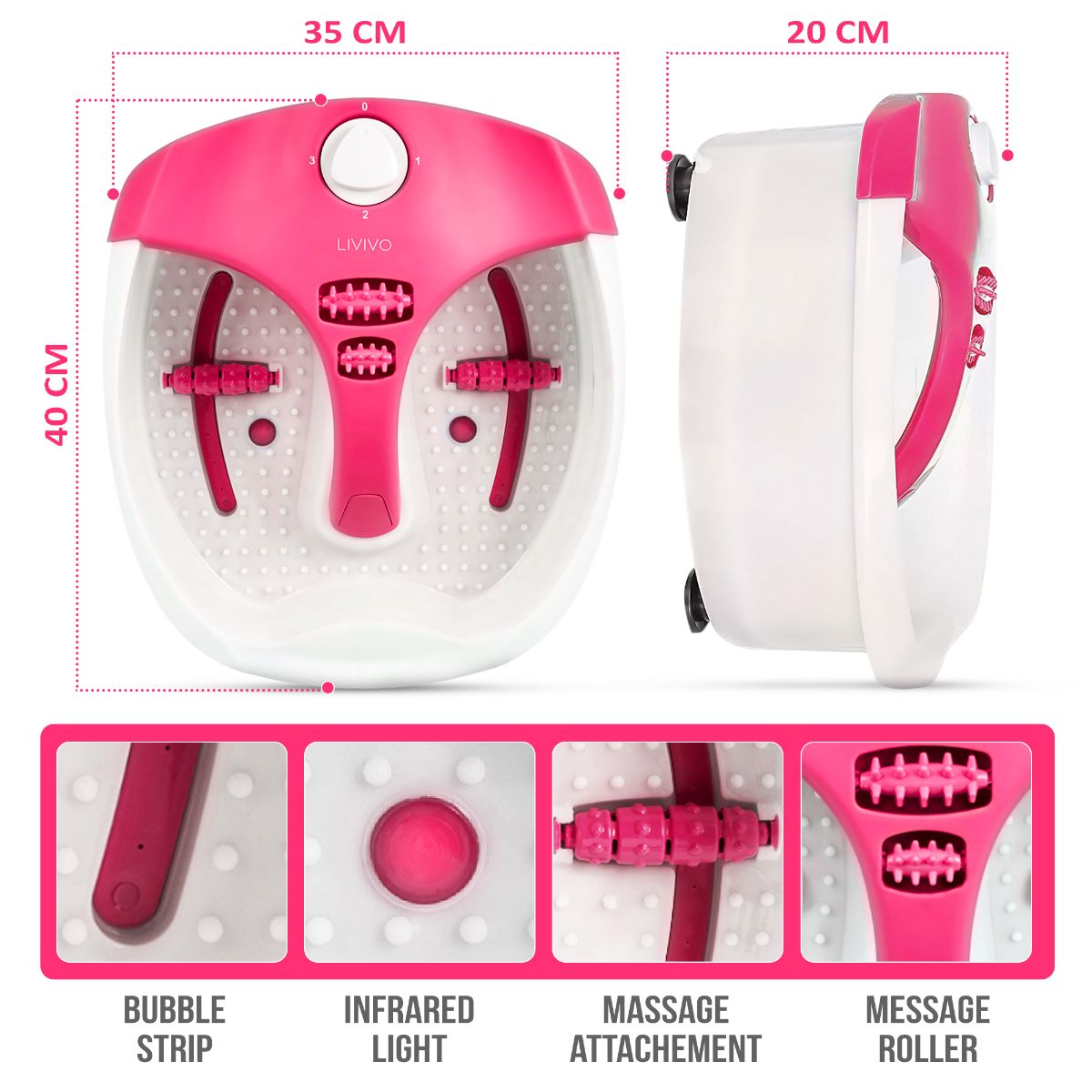 INFRARED VIBRATING WET BATH FOOT SPA MASSAGER PEDICURE FOOTSPA SOOTHING ...